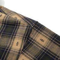 China Casual Cotton Plaid Shirt with Pockets Breathable Knitted Turn-Down Collar Single Breasted GZHK-2635 for sale