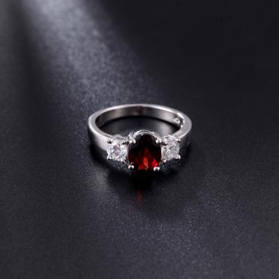China Classic Oval Natural Garnet Ring for sale