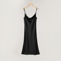 China Cowl Neck new mulberry silk Satin Slip Cami Midi Dress for sale