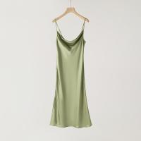 China Cowl Neck new mulberry silk Satin Slip Cami Midi Dress for sale