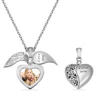 China Custom Photo Heart Locket Necklace for sale