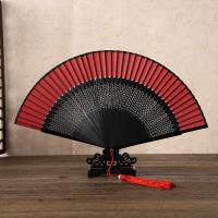China Elegant Handmade Bamboo & Silk Folding Fan – Lightweight Purse-Size Accessory with Tassel for sale