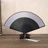 China Elegant Handmade Bamboo & Silk Folding Fan – Lightweight Purse-Size Accessory with Tassel for sale