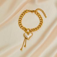China Exaggerated Stainless Steel Crooked Heart Pearl Necklace & Bracelet Set for sale