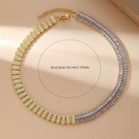 China Fashionable 18K Gold inlaid tennis chain zircon necklace for sale