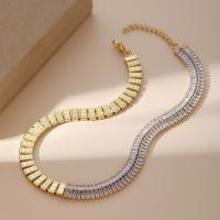 China Fashionable 18K Gold inlaid tennis chain zircon necklace for sale
