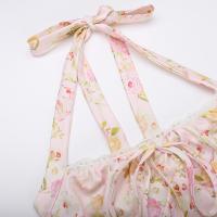 China Floral Print square neck sleeveless midi dress for sale