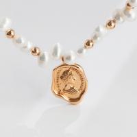 China Freshwater Pearls With Coin Pendant Necklace for sale
