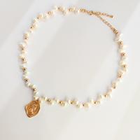 China Freshwater Pearls With Coin Pendant Necklace for sale