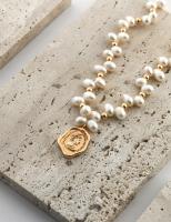 China Freshwater Pearls With Coin Pendant Necklace for sale