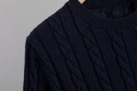 China Golden Silk Wool Twist-Texture Crewneck Crop Top for sale