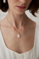 China High end Long Baroque Pearl Necklace and Earring Set with 925 Sterling Silver for sale