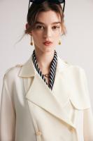 China High quality heavy mommy silk long sleeve lapel suit trench coat for sale