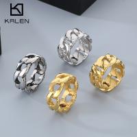 China Hip-Hop Titanium Stainless Steel Hollow Chain Twisted Ring Cuban Double Men’s Ring Jewelry-DGRM-KR107880-KJX for sale