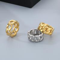 China Hip-Hop Titanium Stainless Steel Hollow Chain Twisted Ring Cuban Double Men’s Ring Jewelry-DGRM-KR107880-KJX for sale