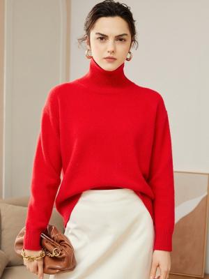 China Luxurious French Temperament Cashmere High Neck Pullover Cardigan for Winter Elegance for sale
