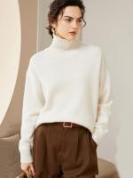 China Luxurious French Temperament Cashmere High Neck Pullover Cardigan for Winter Elegance for sale