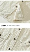 China Luxury Double pocket long sleeve casual linen shirt for sale