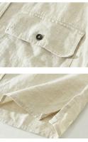 China Luxury Double pocket long sleeve casual linen shirt for sale