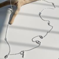 China Luxury high-end double stacking ultra-long S925 sterling silver necklace for sale