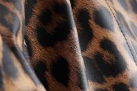 China Luxury Leopard Print Genuine Sheepskin Leather Trench Coat for Women for sale