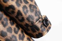 China Luxury Leopard Print Genuine Sheepskin Leather Trench Coat for Women for sale