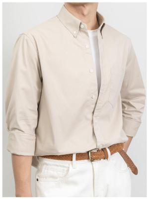China Men’s Minimalist Cotton Solid Shirt for sale