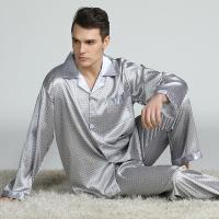 China Men’s Printed Silk Pajama Suit sleepwear for sale