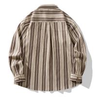 China Men’s Spring and Autumn Casual High-End Shirt Jacket Vertical Striped Long Sleeved GZHK-2636 for sale