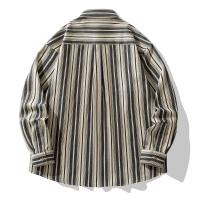 China Men’s Spring and Autumn Casual High-End Shirt Jacket Vertical Striped Long Sleeved GZHK-2636 for sale