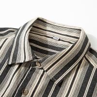 China Men’s Spring and Autumn Casual High-End Shirt Jacket Vertical Striped Long Sleeved GZHK-2636 for sale