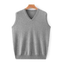 China Men’s 100% Pure Cashmere V-Neck Sweater Vest – Luxury Pullover Knit for Autumn for sale