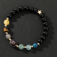 China Natural Mixed Gemstone Round Beads Zodiac Bracelet for sale
