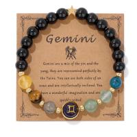 China Natural Mixed Gemstone Round Beads Zodiac Bracelet for sale