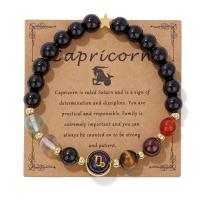 China Natural Mixed Gemstone Round Beads Zodiac Bracelet for sale
