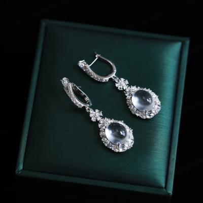 China Natural water foam jade earrings for sale