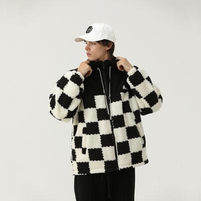 China OEM new checkerboard design warm jacket for sale