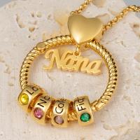 China Personalised Circle Pendant with Engraved Birthstone Charm for sale