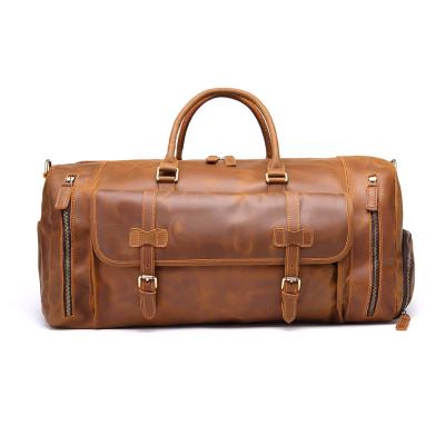 China Premium Full-Grain Leather Travel Duffle Bag – Vintage Style, Spacious & Durable for sale