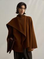 China Premium quality New Commuting Design 100% Wool Cape-Style Multi-Way Jacket for sale
