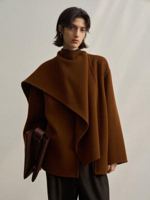 China Premium quality New Commuting Design 100% Wool Cape-Style Multi-Way Jacket for sale