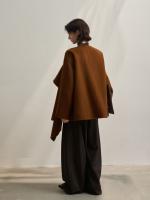 China Premium quality New Commuting Design 100% Wool Cape-Style Multi-Way Jacket for sale