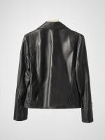 China Premium Sheepskin Leather Jacket with Zipper & Lapel Collar for sale