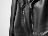 China Premium Sheepskin Leather Jacket with Zipper & Lapel Collar for sale