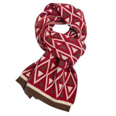 China Premium Thick Knit Wool Winter Scarf – Warm Christmas Wrap for Women & Men, Nordic Style for sale
