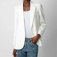 China Professional Slim-Fit Blazer – Long Versatile Commuter Jacket with Suit Collar for sale