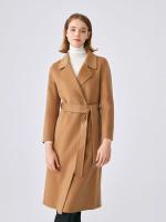China pure cashmere long belted coat for sale
