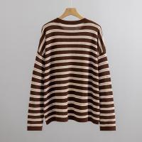 China Striped Pure Wool Loose Sweater For women for sale