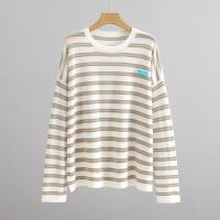 China Striped Pure Wool Loose Sweater For women for sale