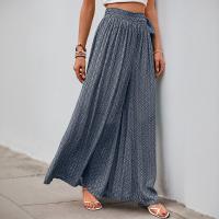 China Tie waist casual wide legged loose lace-up printed pants for sale